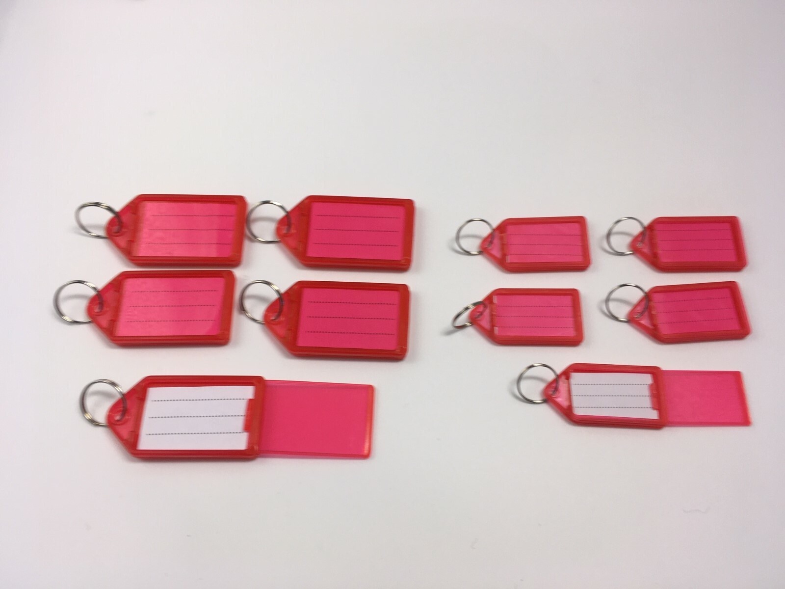 Key Tags Plastic Key Rings ID Tags Name Label Key Fobs Tag Red Split ...