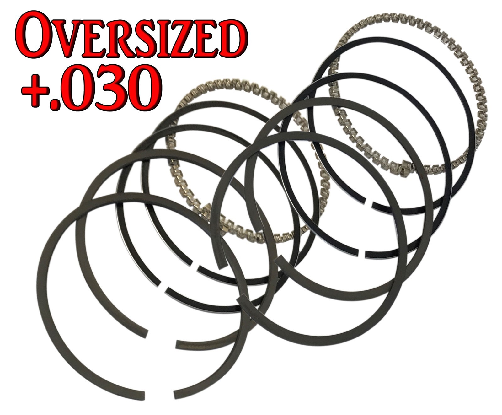 Set of 2, +.030 Oversized Piston Ring Sets Harley Sportster Ironhead ...