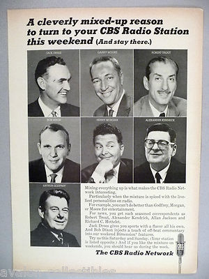 CBS Radio Network PRINT AD - 1965 ~~ Garry Moore, Jack Drees, Robert ...