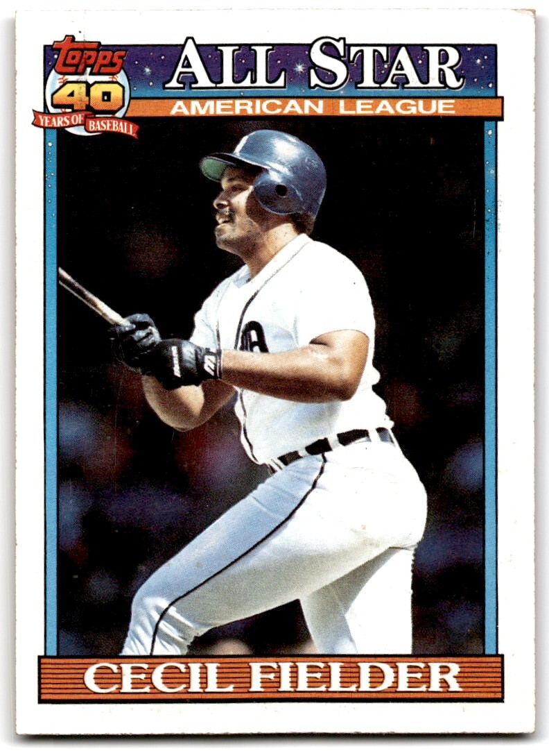 1991 Topps Baseball Card Cecil Fielder A Detroit Tigers #386 | eBay