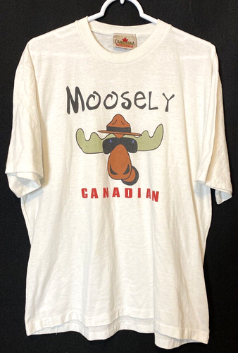 Vintage Single Stitch Moosely Canadian Graphic T Shirt Size Large | eBay