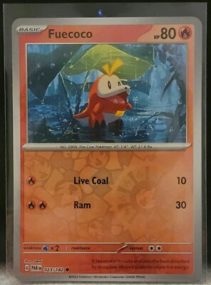 Pokemon TCG Card Fuecoco 023/182 S&V Paradox Rift Reverse Holo NM | eBay
