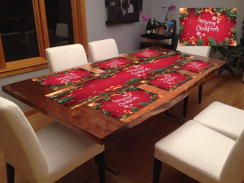 Festive Feast: Christmas Themed Velvet Table Mat Set Ideal for Gifting ...