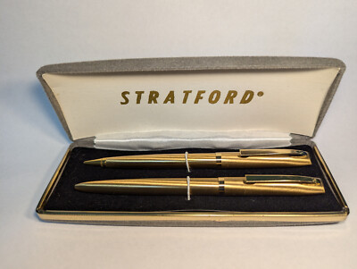 Vintage STRATFORD Gold Toned Pen and Mechanical Pencil Set | eBay
