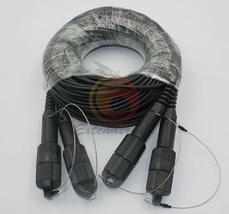 50M LC-LC UPC SM TPU Field Armored Fiber Cable 8 Strand Fiber Optic ...