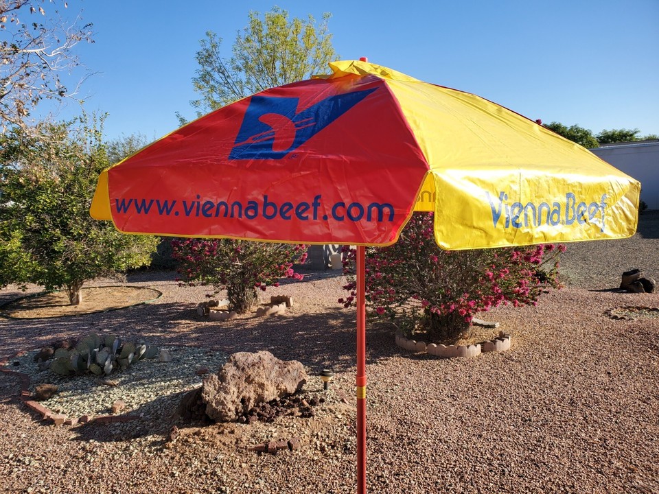 Vienna Beef Lg Hot Dog Concession Stand Umbrella- Patio, Tailgate Party ...