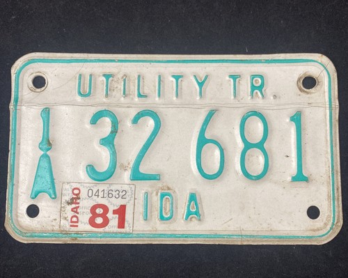 1981 Idaho Utility Trailer License Plate 1A 32681 | eBay
