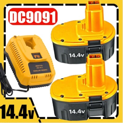 2PACK 14.4V For DEWALT DC9091 Battery /Charger DW9091 DW9094 DE9091 ...