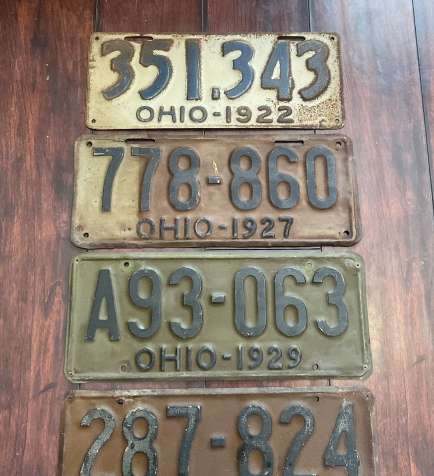 RARE LOT OF 6 OHIO 1922 1927 1929 1931 1932 1934 LICENSE PLATE PLATES ...