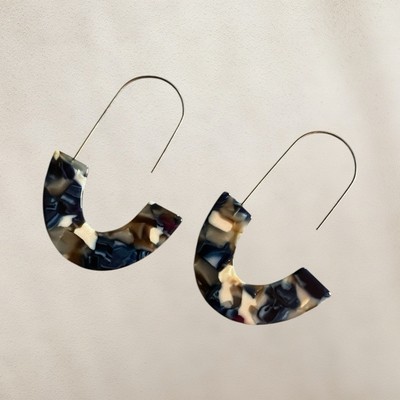 Multi Color Tortoise Shell Resin Hoop Earrings | eBay