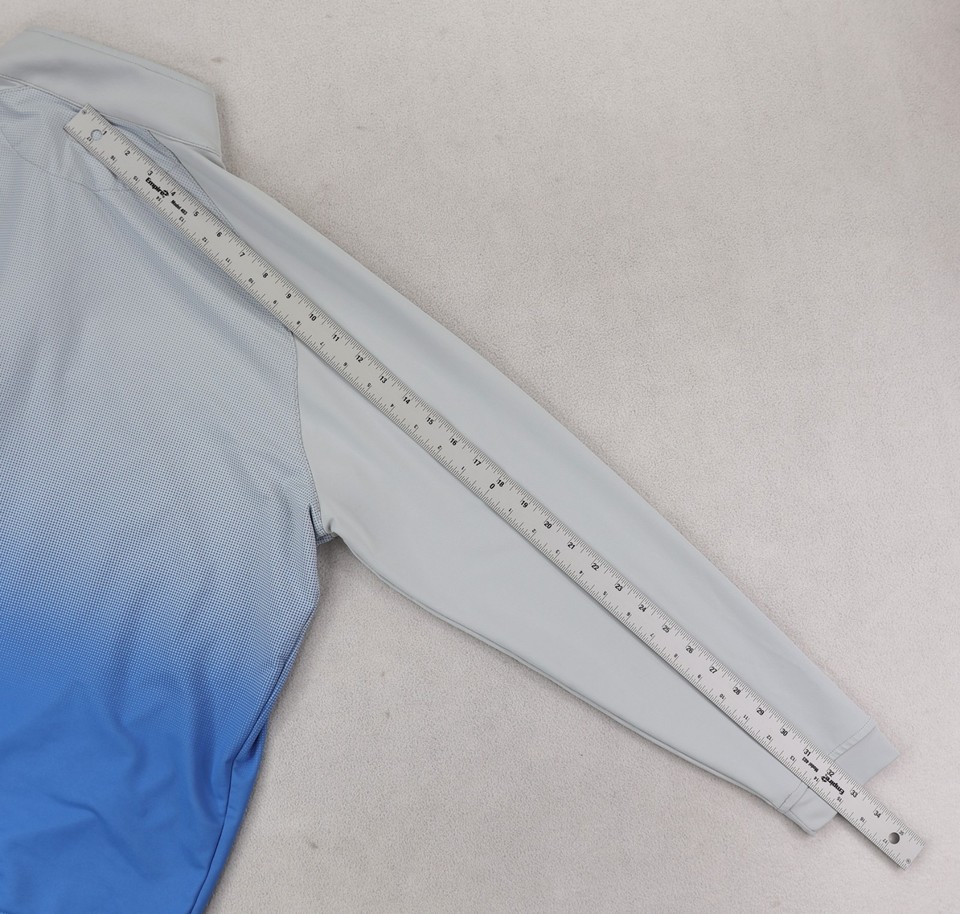 Peter Millar Dip-Dyed Perth 1/4 Zip Pullover Mens Large Gray Blue ...