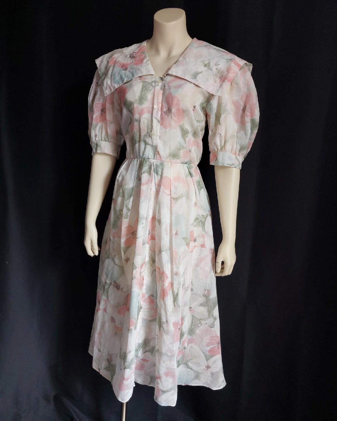 ROMANTIC SHEER FLORAL vintage 1980s BOHO Draped Cotta… - Gem