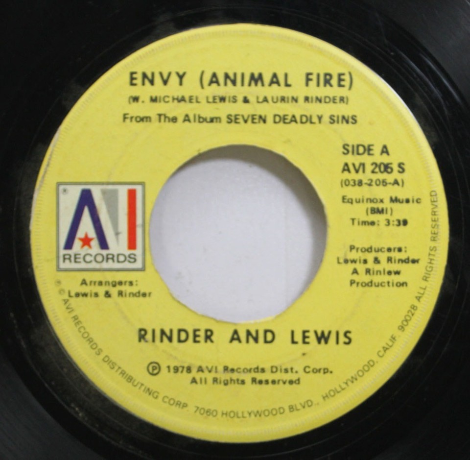 Hear! Funk Disco Instr. 45 Rinder & Lewis - Lust / Envy On Avi | eBay