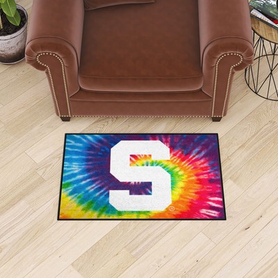 NCAA - Michigan State Spartans Tie Dye Starter Mat Accent Rug - 19in. x ...