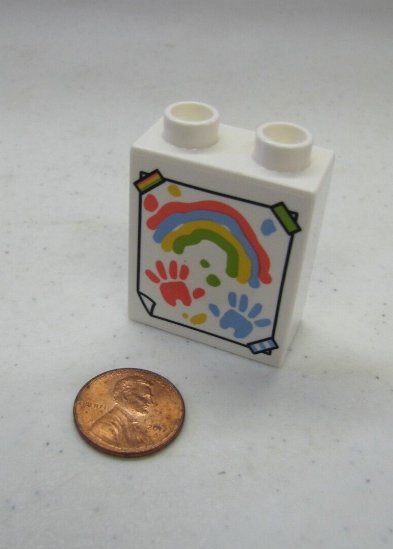 Rare Lego Duplo PRESCHOOL DRAWING ARTWORK HAND PRINTS RAINBOW Printed ...