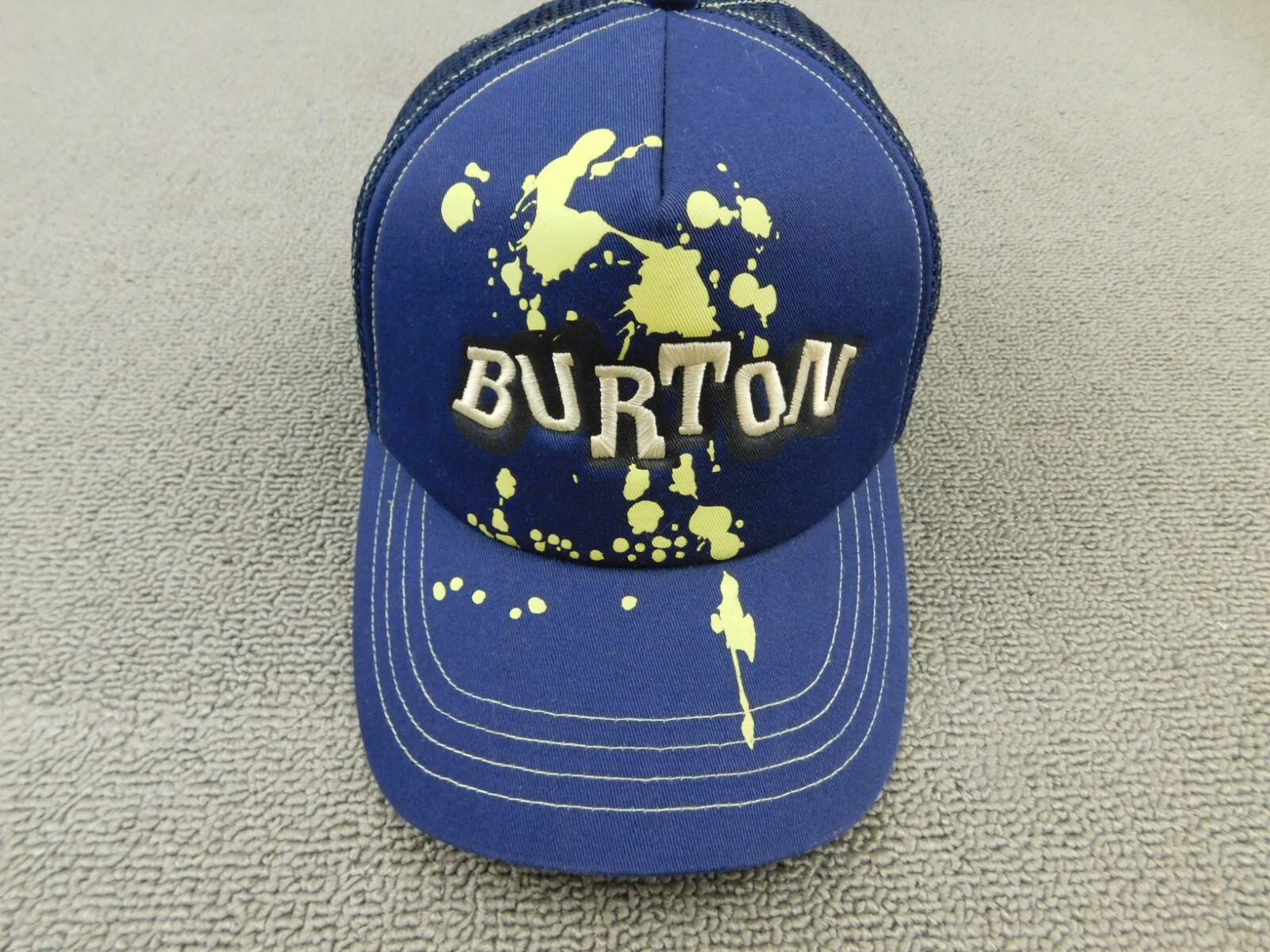 Burton Hat Adult Snapback Blue Paint Splash Mesh Back Trucker Cap ...