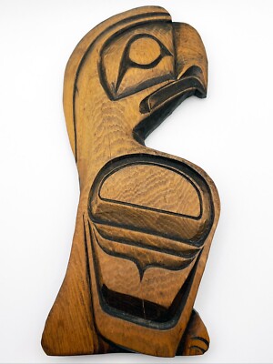 VTG Bill Brotchie Eagle Signed Wood Carving 8" Native American Wall Art ...