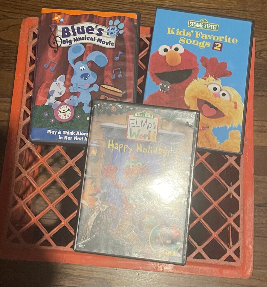 THREE KIDS DVDs - BLUES CLUES & TWO ELMO 43396041684| eBay