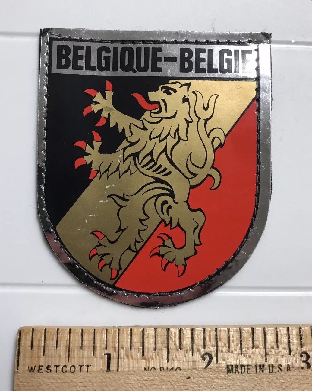 Belgique Belgie BELGIUM Belgian Lion Crest Coat of Arms Metallic Sewn ...