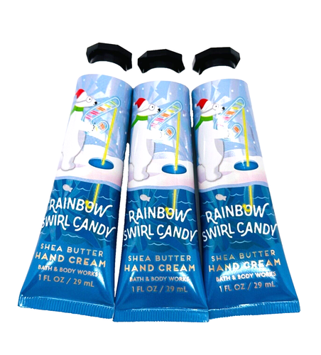 3-Pack Bath & Body Works RAINBOW SWIRL CANDY Hand Cream Lotion 1 oz ...