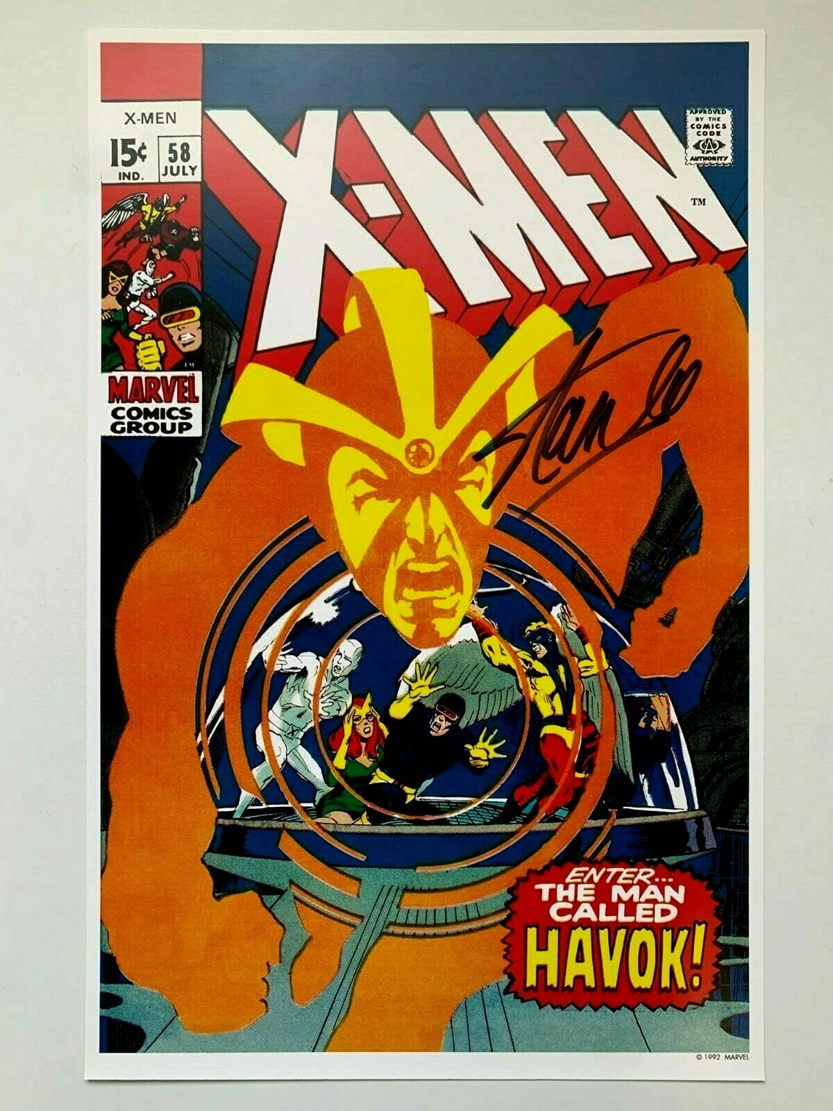 X-MEN #58 cover poster signed by STAN LEE. Havok. 11x17 | eBay