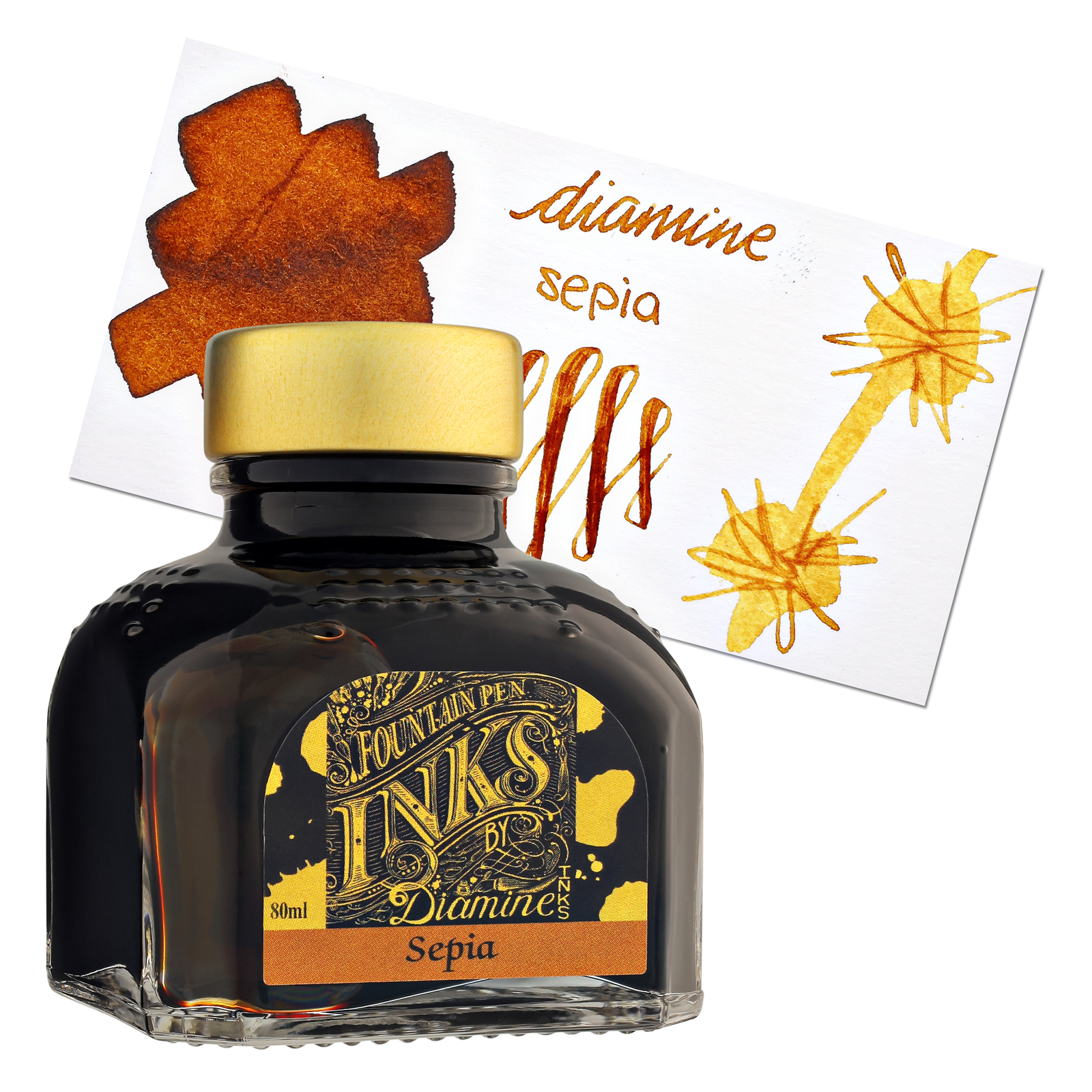 Diamine Sepia - Brown Bottled Ink For Fountain Pens New 80 ml DM-7013 ...