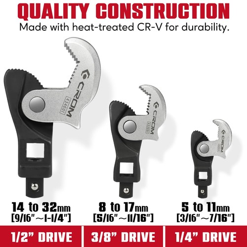 Adjustable Crowfoot Wrench Set Spring Loaded Wrench “ Male & Female ...