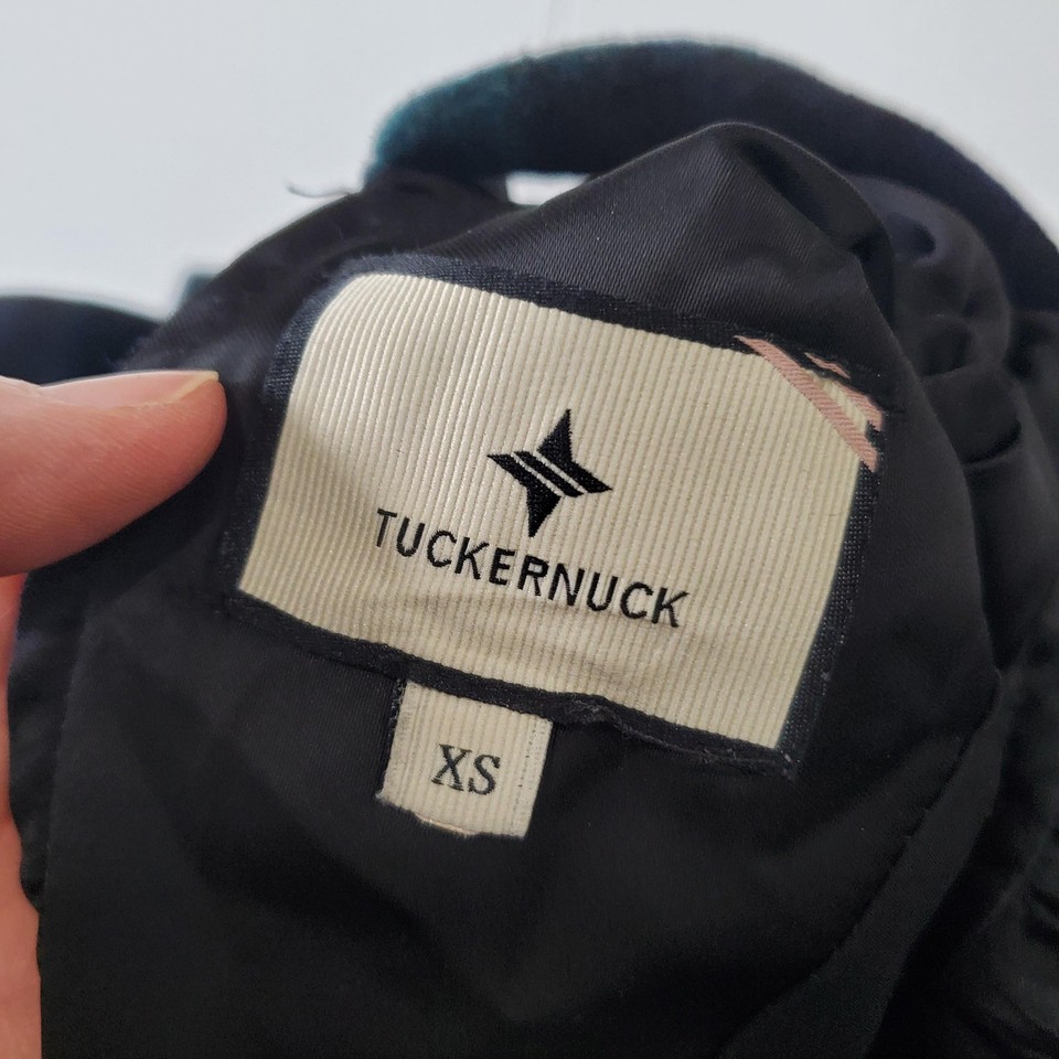 Tuckernuck Dress Womens XS Blue Green Plaid Wool Blend High Neck Long ...