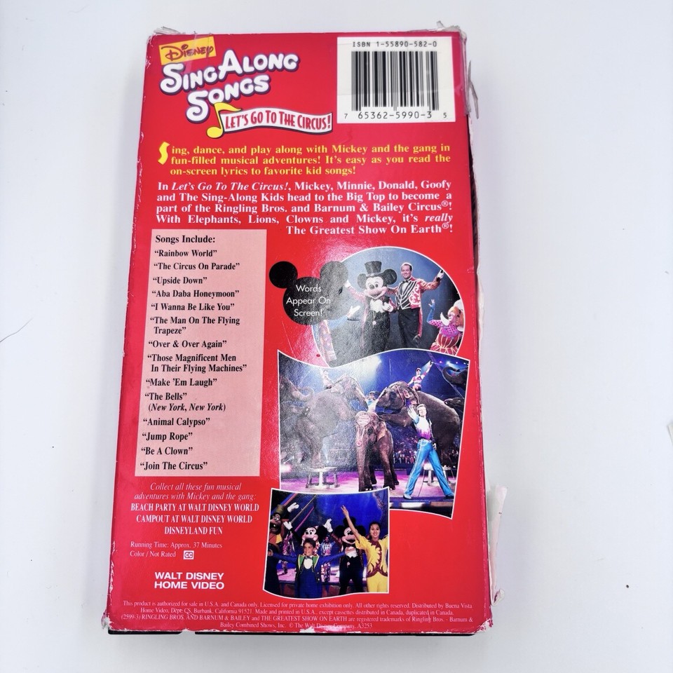 Disney Sing Along Songs, Lets Go to the Circus VHS 765362599035| eBay