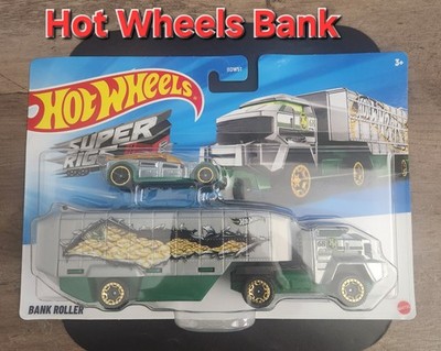 Hot Wheels Bank Roller Trailer Transporter With Car Included BRAND NEW ...