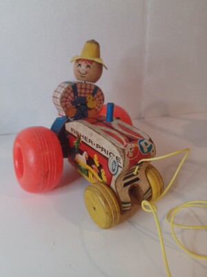 Vintage 1961 Fisher Price Farmer Tractor Pull Toy #629 (A4) | eBay