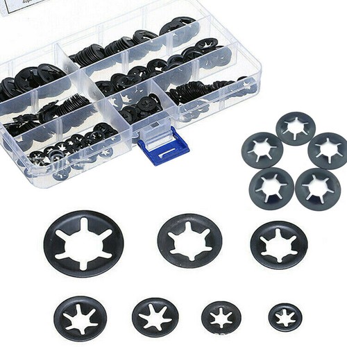 340*Starlock Washers Push On Lock Star Tooth Grab Fastener Clips ...