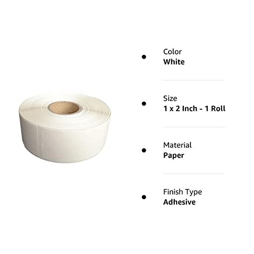 Blank White 1 x 2 Inch Dissolvable Labels for Food Rotation Prep roll ...