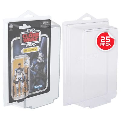 EVORETRO Action Figure Display Case Protector [25 Pack] Clear Clamshell ...