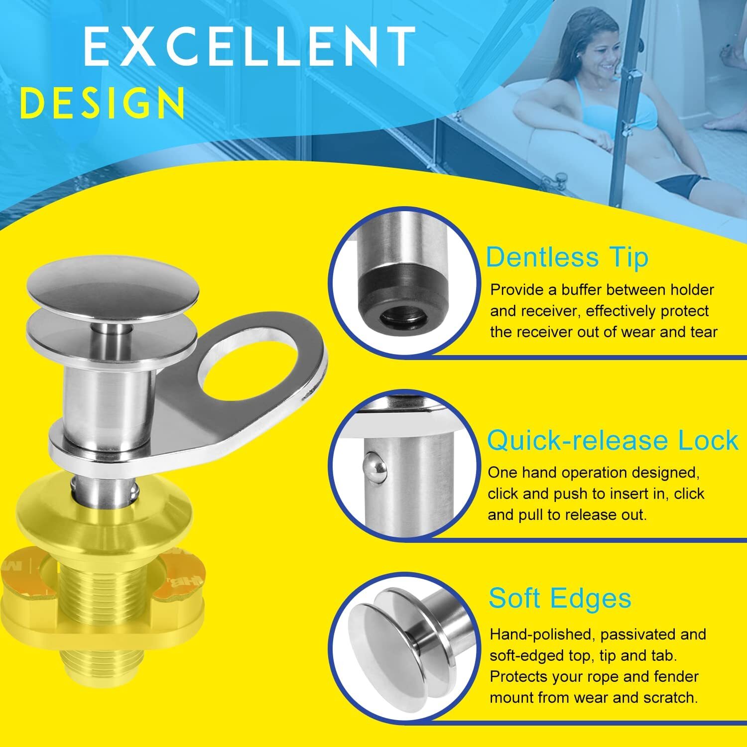 3/8 Inch Marine Quick Release Boat Fender Holder Kit Stainless Steel | eBay