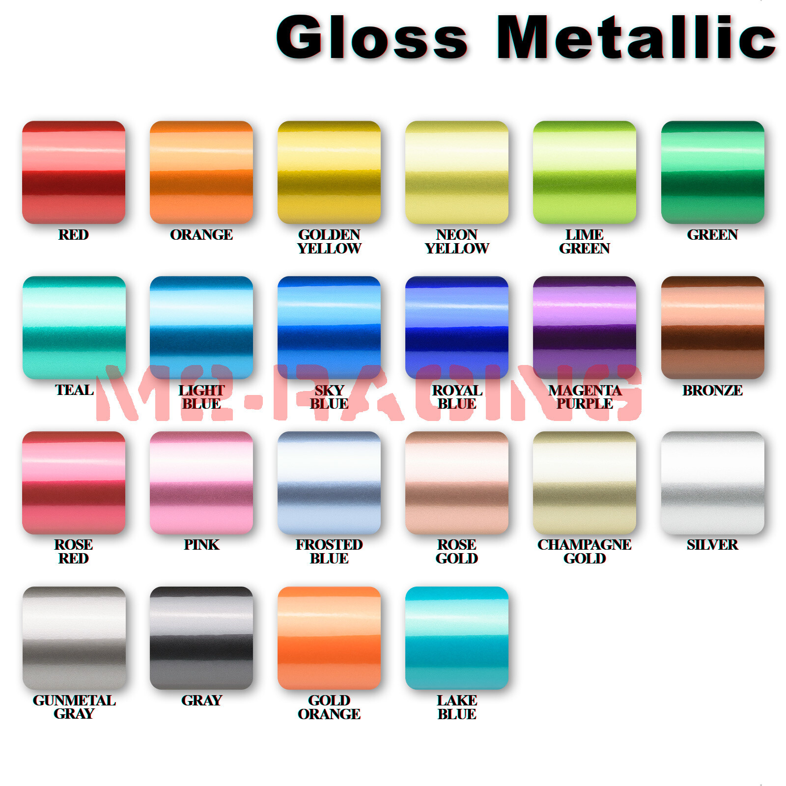 Gloss Metallic Red Candy Decal Car Vinyl Wrap Film Sticker Sheet ...