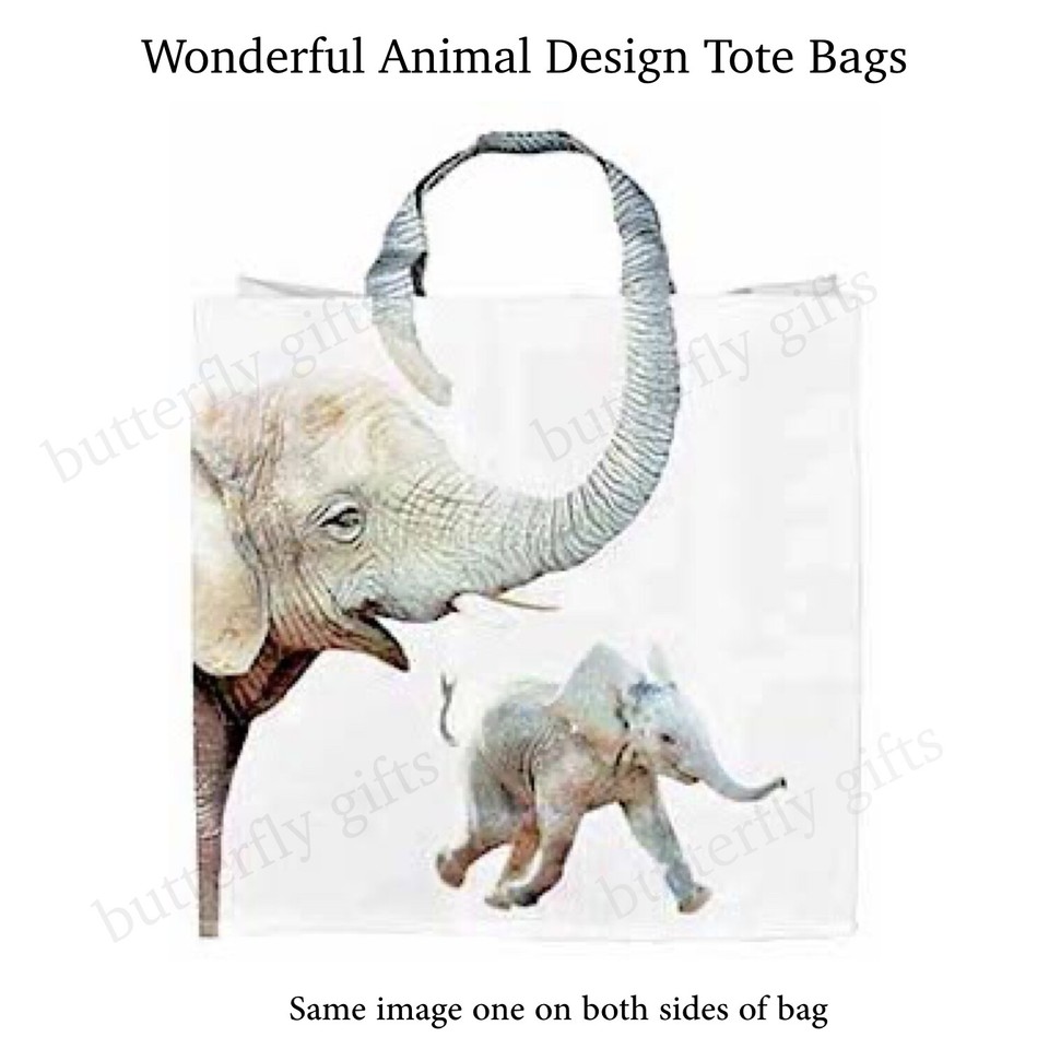 Large Reusable Womens Ladies Shopping Tote Bag Wildlife Animal Cat Dog ...