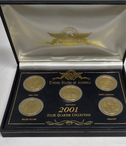 2001 US Statehood Quarters GOLD PLATED ** 5-Coin Set ** Lot#2723 | eBay