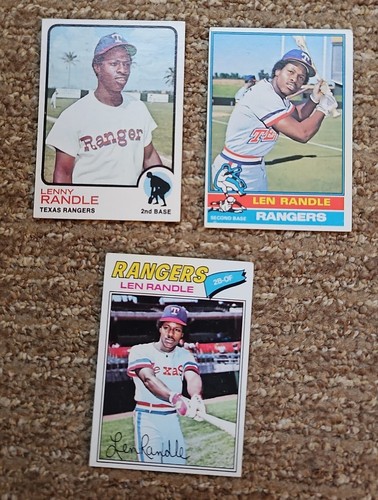 LEN LENNY RANDLE card lot (3) 1973 Topps #378 1976 Topps #31 1977 Topps ...