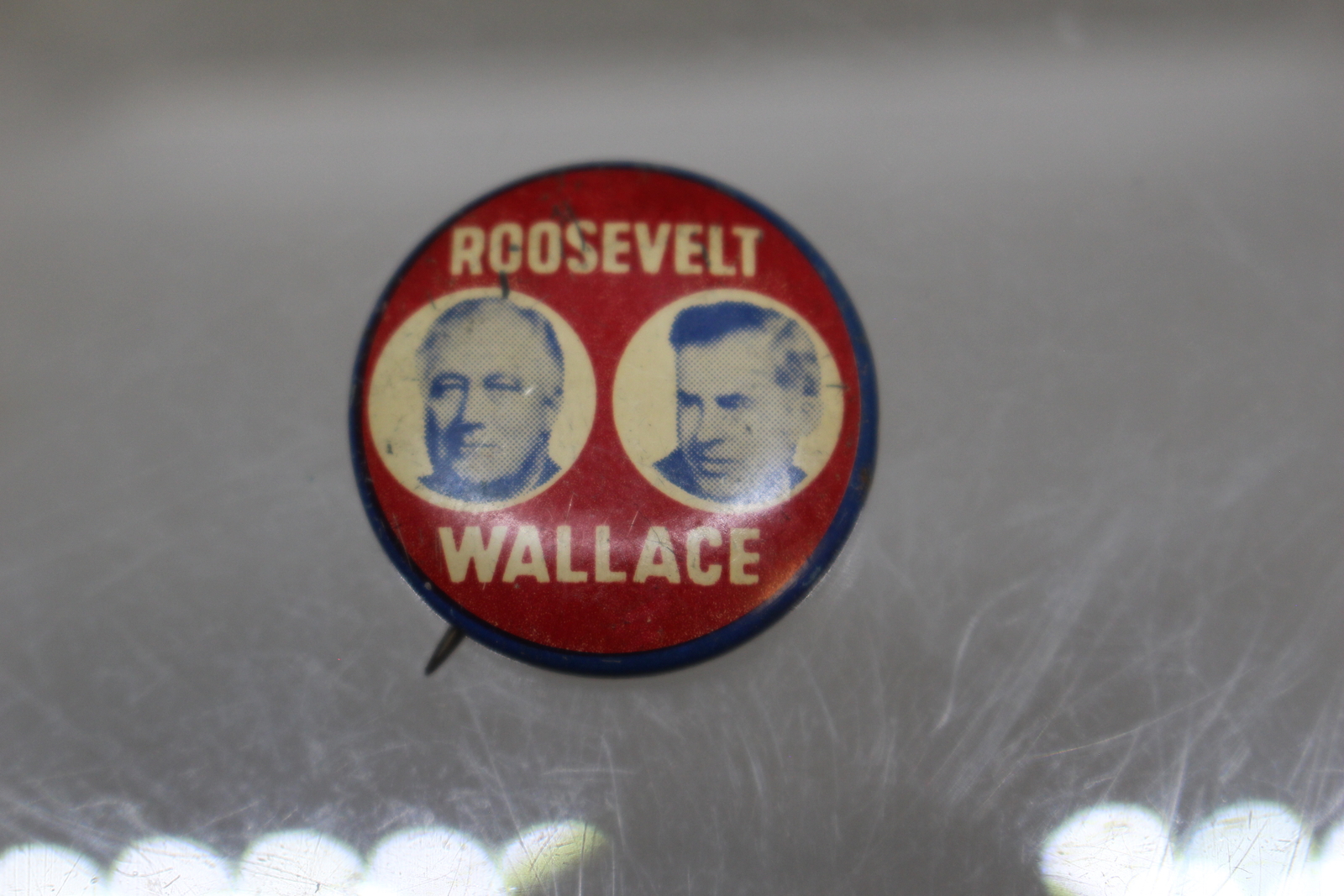 1940 Franklin D. Roosevelt Wallace Campaign Pin Pinback Button - Used ...