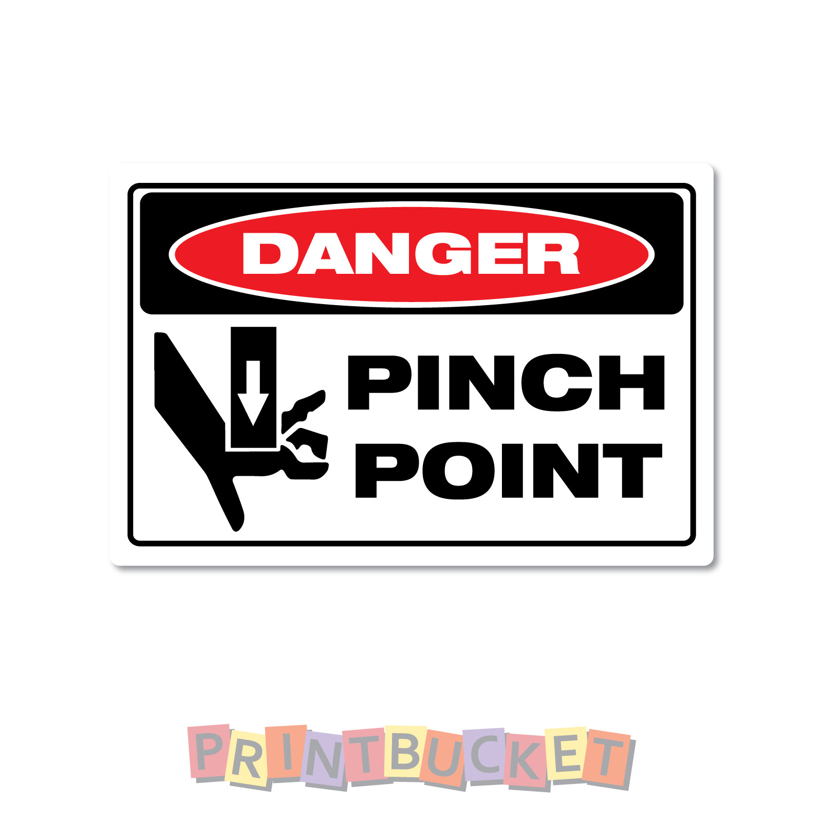 Danger Pinch Point sticker 150mm quality waterproof vinyl safety | eBay ...
