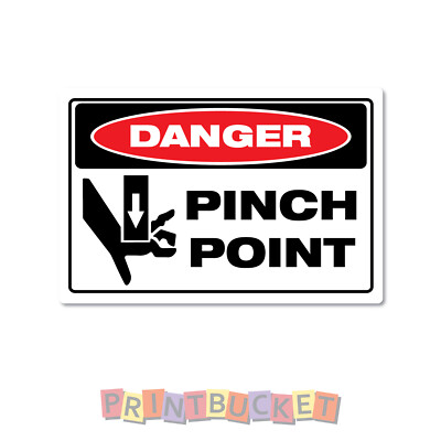 Danger Pinch Point sticker 150mm quality waterproof vinyl safety | eBay ...