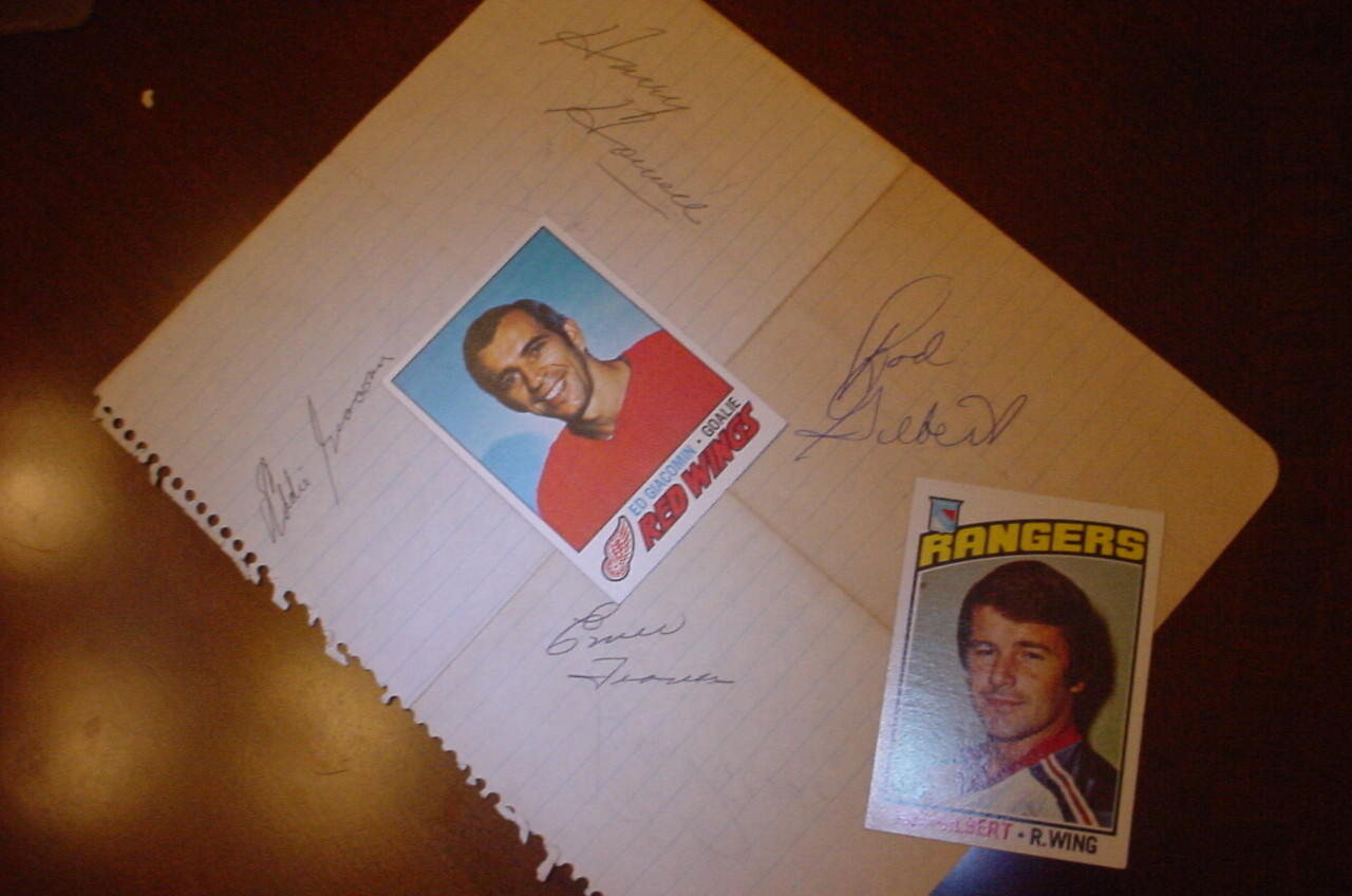 8 NHL HOCKEY AUTOGRAPHS 1960'S ROD GILBERT REG FLEMING EMIL FRANCES ...