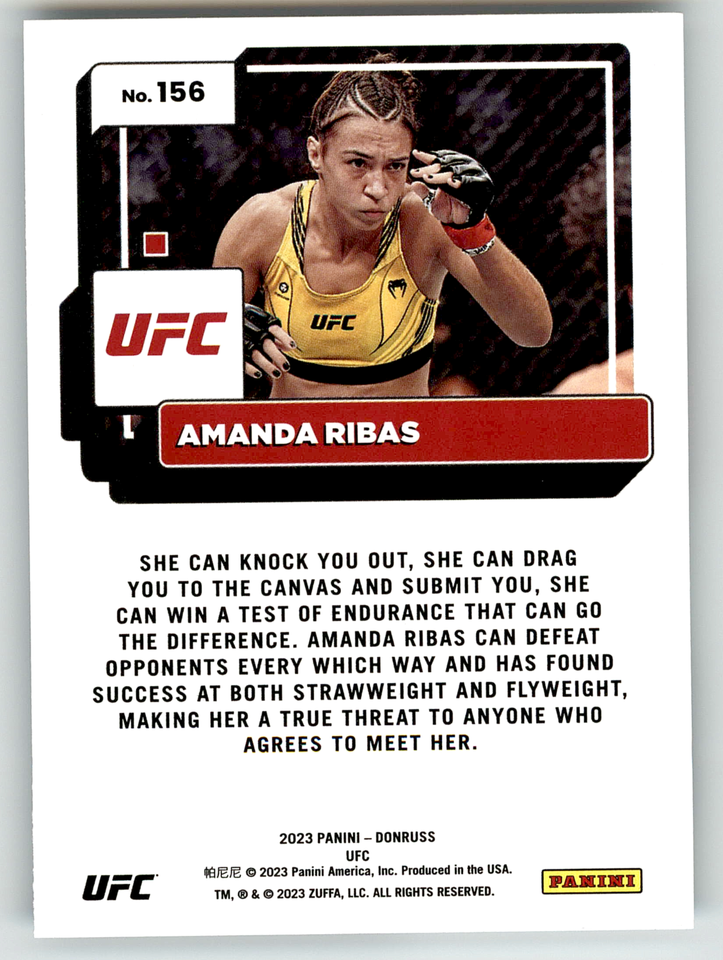 AMANDA RIBAS - 2023 DONRUSS UFC BASE CARD# 156 | eBay