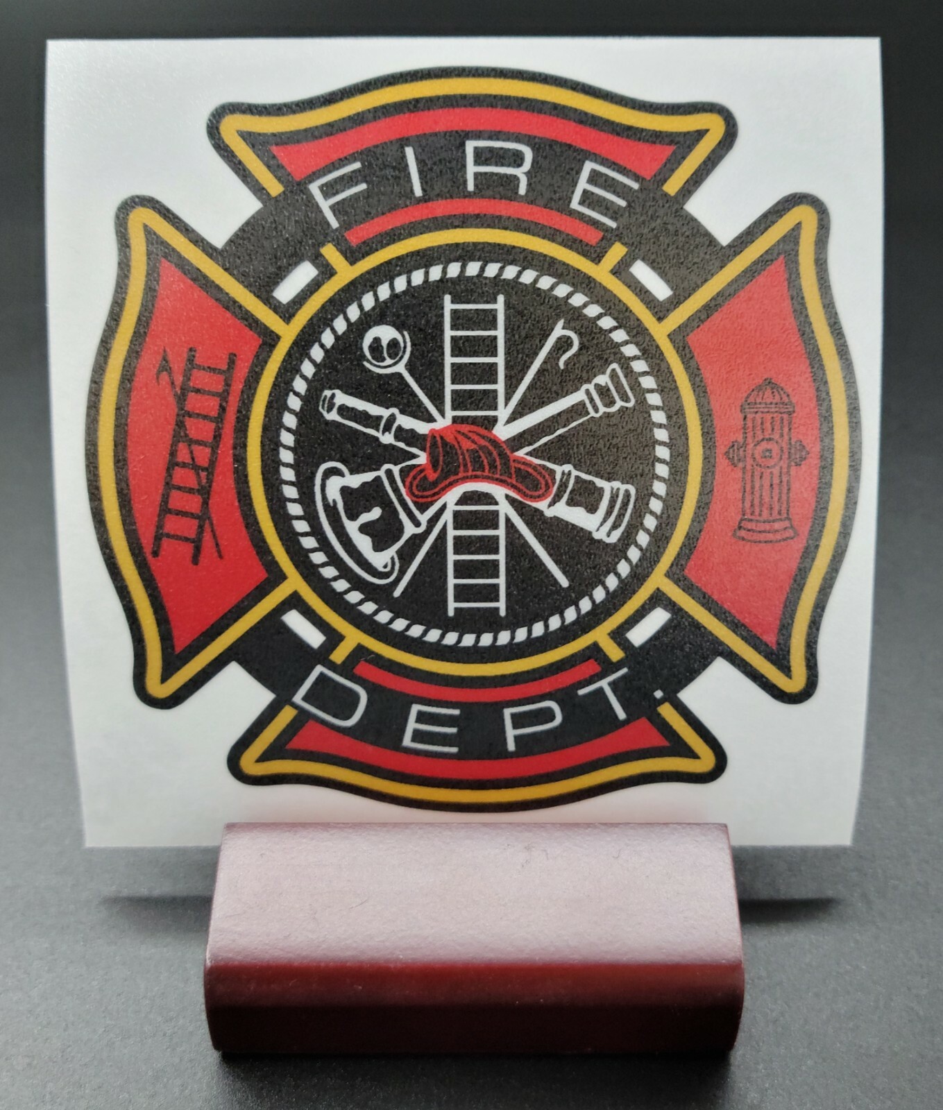 Fire Dept Reflective Decal, Fire Department, Red,Gold, Black 3.75”wide ...