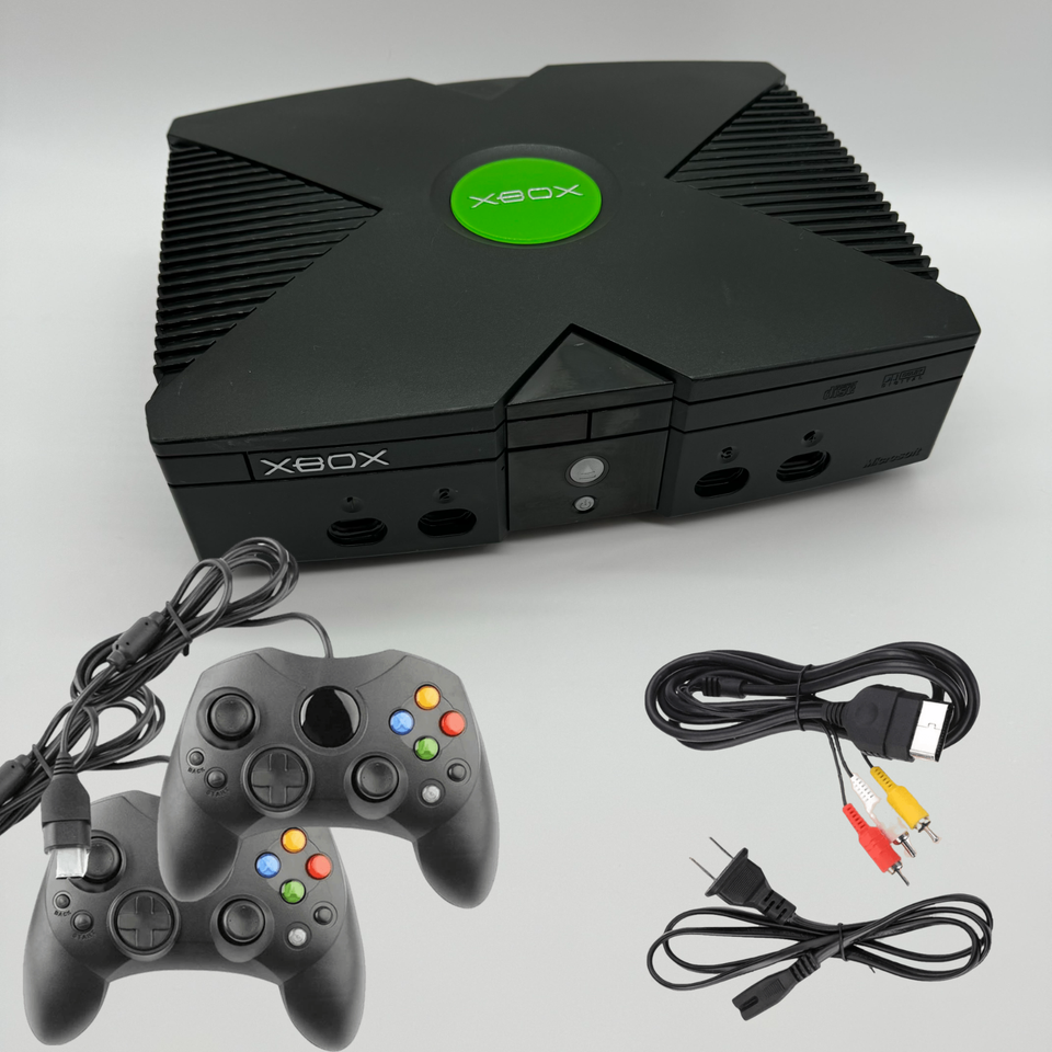Microsoft Xbox Original Console Cables & Controller - Refurbished - VG ...
