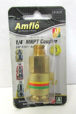 Amflo 1/4" MNPT Universal Coupler NEW 13-513 Lightweight Compact Design ...