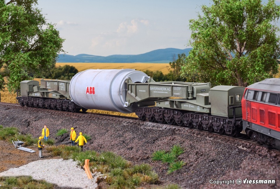 20 AXLE SCHNABEL CAR with HEAVY GENERATOR LOAD - HO Scale KIT - KIBRI ...