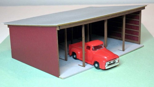 HO Scale Farm Implement or Hay Shed Storage Barn Laser Cut Kit Building ...
