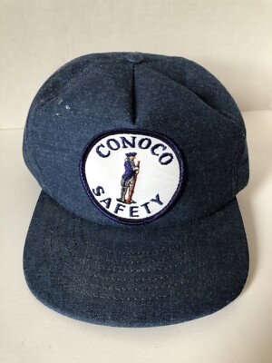 Vintage Conoco Safety Trucker SnapBack Hat | eBay